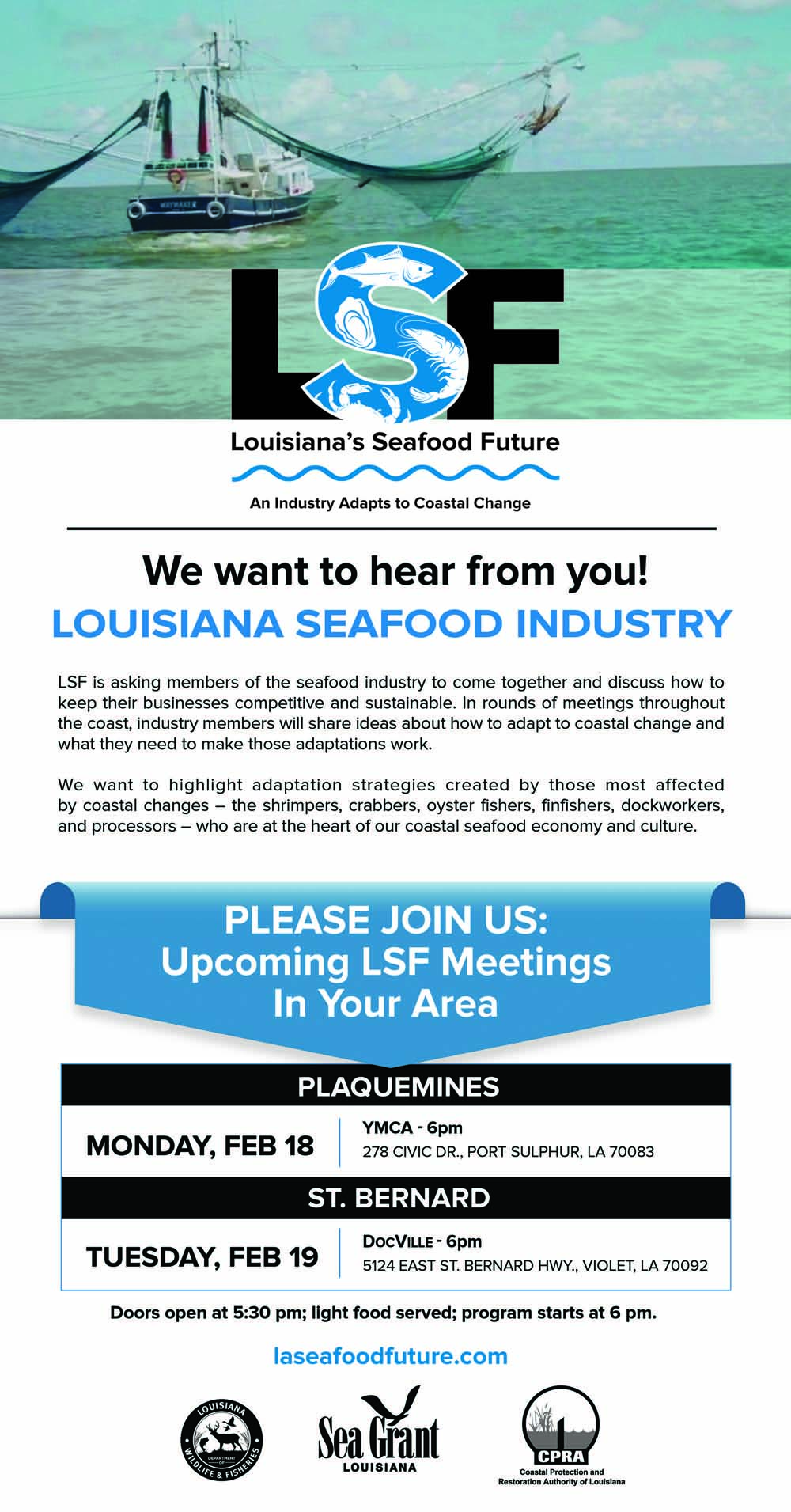 Louisiana’s Seafood Future Meeting – St. Bernard - Louisiana Sea Grant