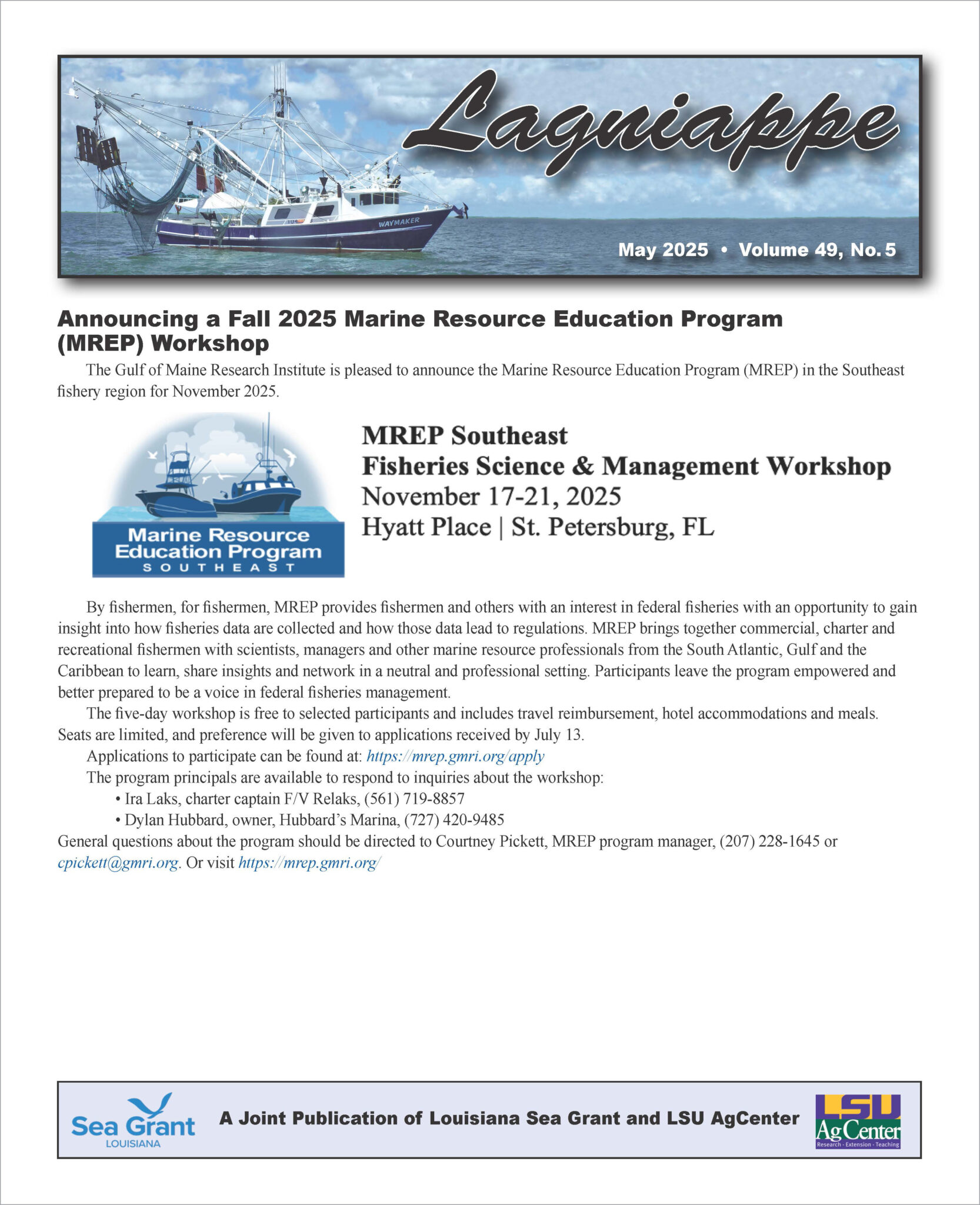 Lagniappe Fisheries Newsletter - Louisiana Sea Grant