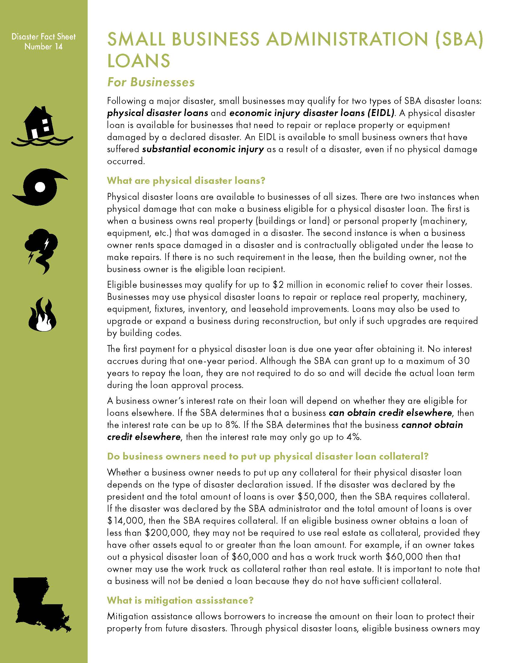Disaster Aid: Fact Sheets - Louisiana Sea Grant