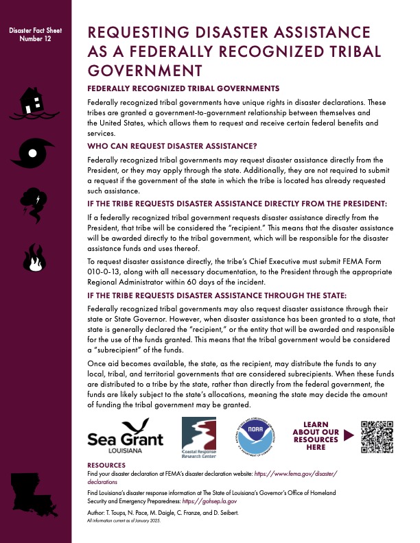 Disaster Aid: Fact Sheets - Louisiana Sea Grant